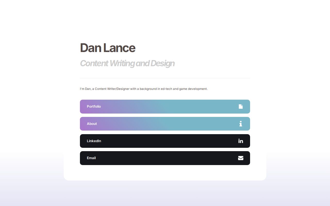 Dan Lance - Content Writing and Design